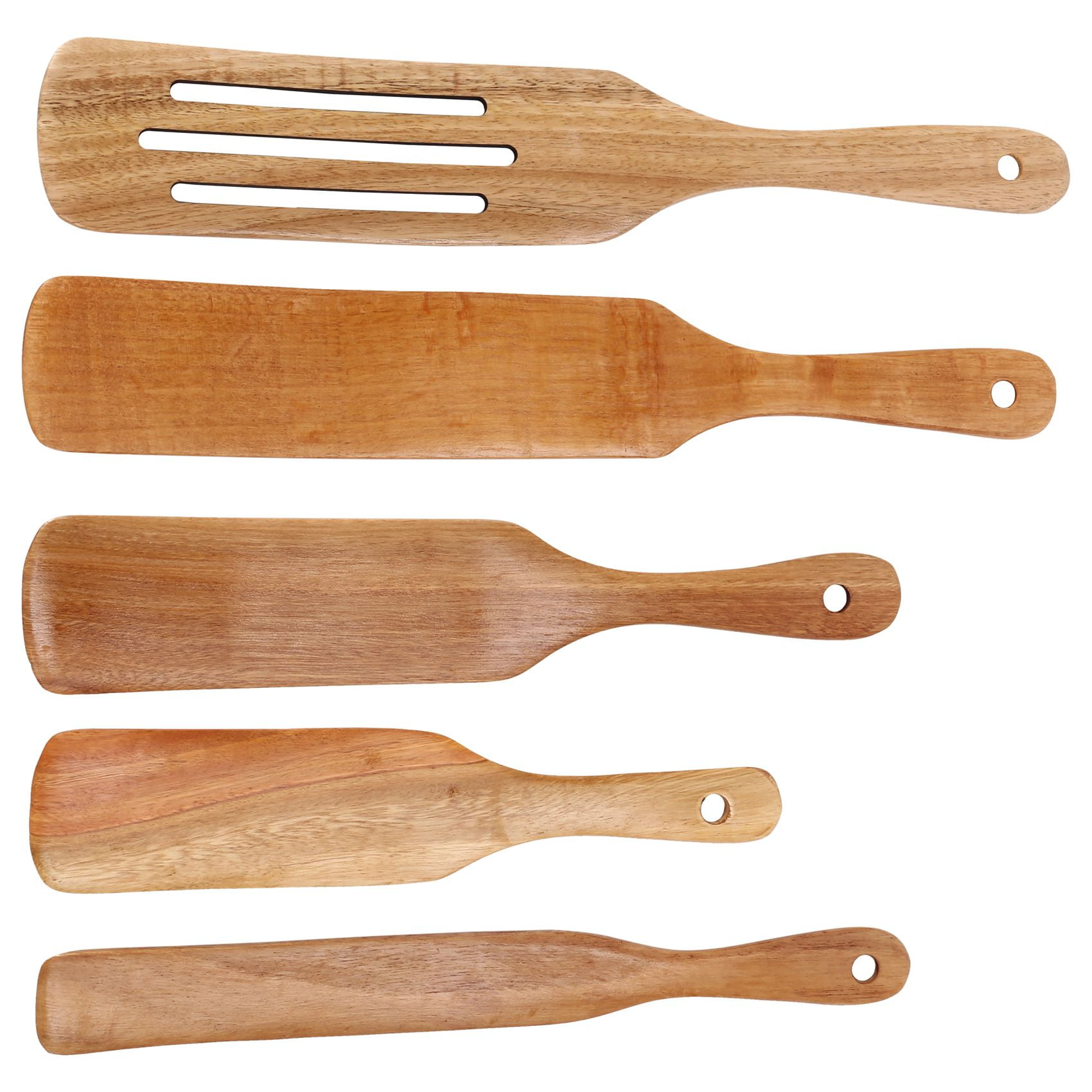 Wooden Spurtles Set (5Pcs) - Teak Wood Kitchen Tools Set - Heat Non ...