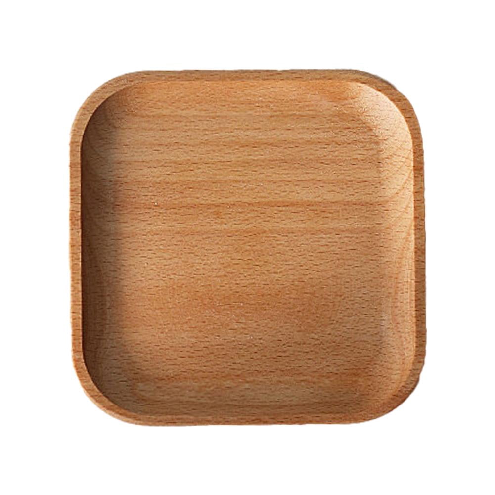 Wooden Square Dinner Plate Cake Dim Sum Household Dinner Plate Tray ...
