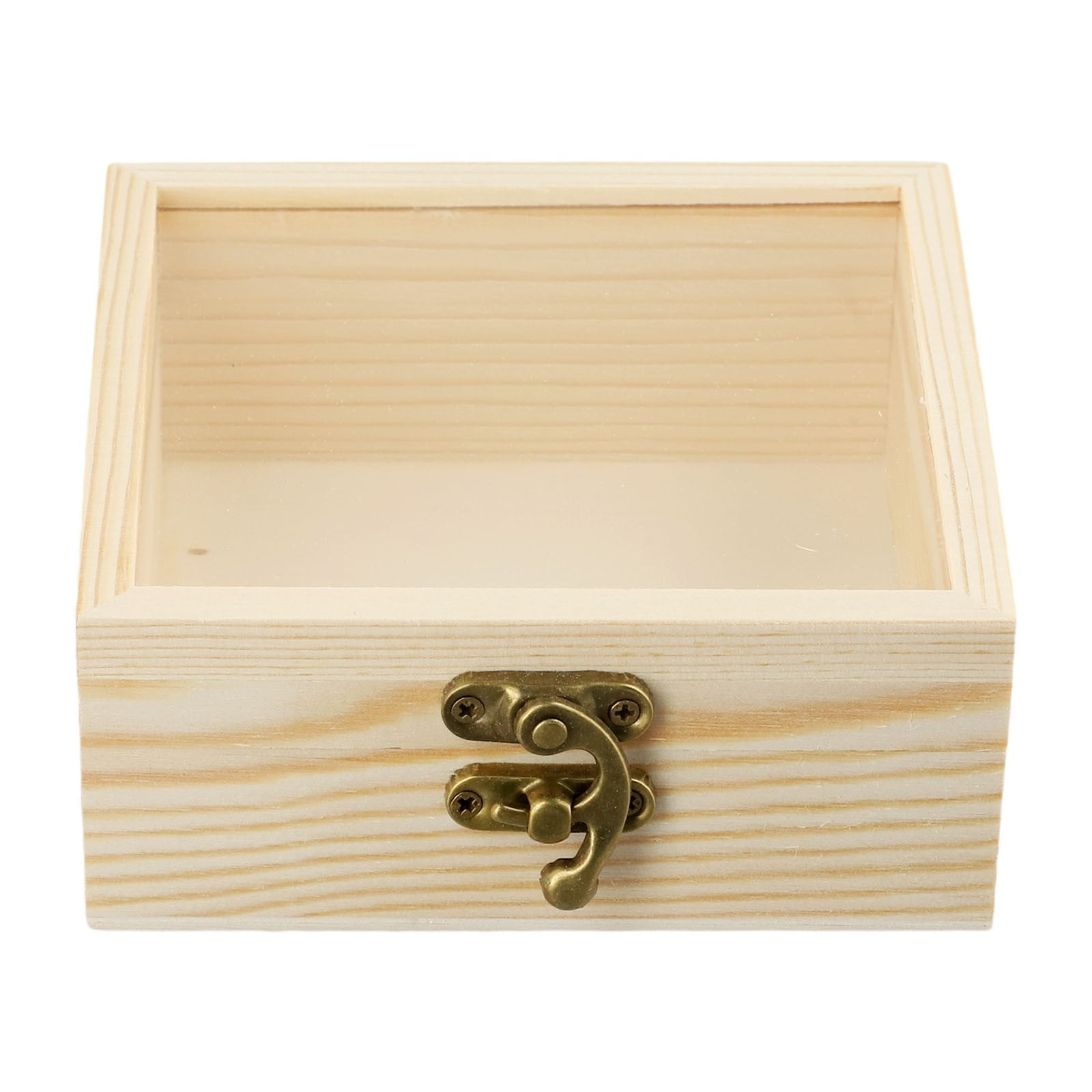 Wooden Square Hinged Storage Boxes for Crafts and Jewelry - Multi-Sized ...