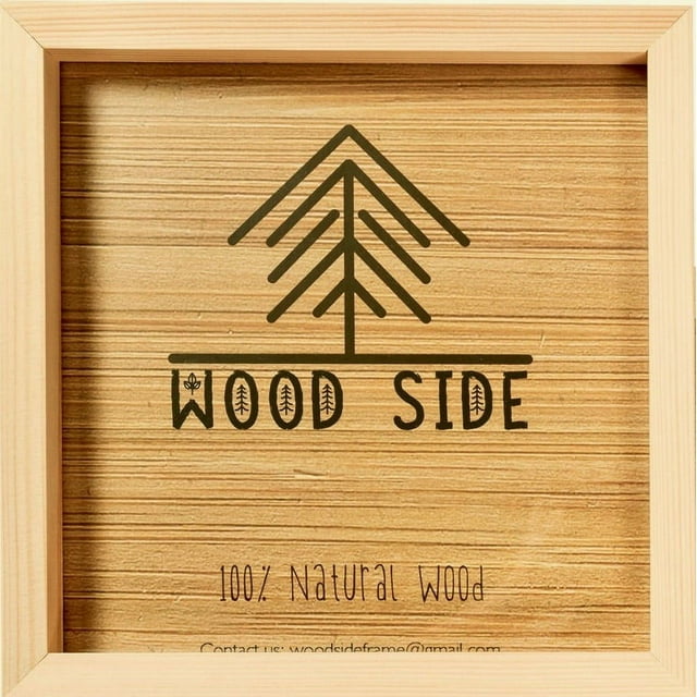 Wooden Square Picture Frame 12x12 Inch - 100% Eco Unfinished Wood with ...