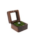 Wooden Square Wedding Sponge Slot Ring Box Walnut Wooden Jewelry ...