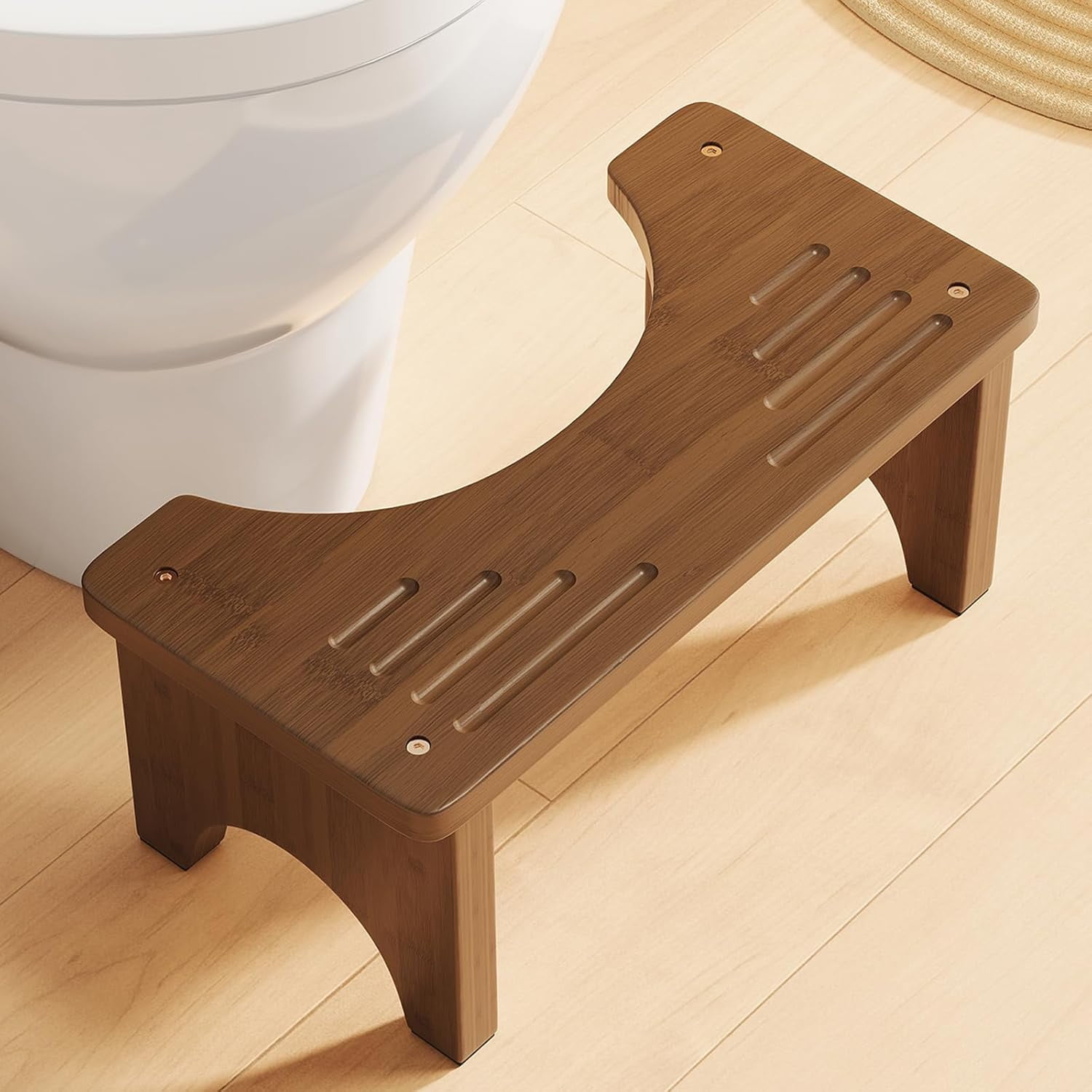 Wooden Squatting Potty Stool for Adults, 6.7 Inch Toilet Stool Poop ...