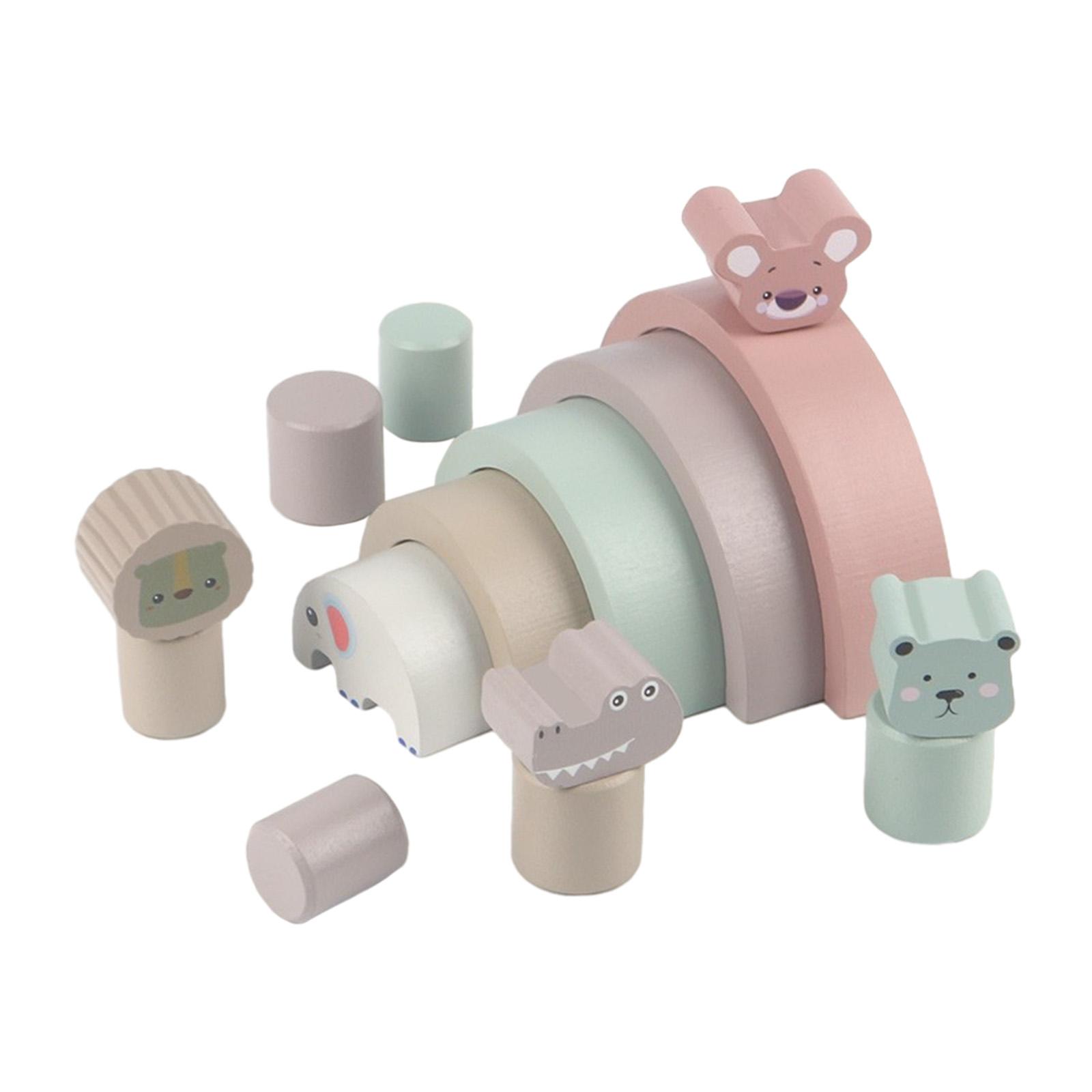 Wooden Stacking Toy, Building Blocks Stacker Game, Sensory Learning ...