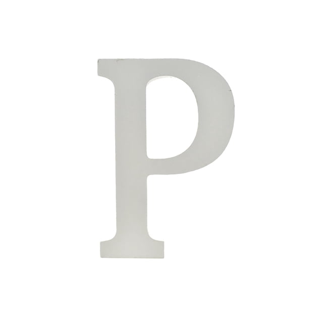 Wooden Standing Letter P, 4-3/4-Inch - White - Walmart Business Supplies