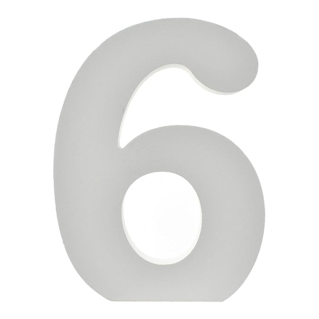 Wooden Standing Number 6, 4-3/4-Inch - White - Walmart.com