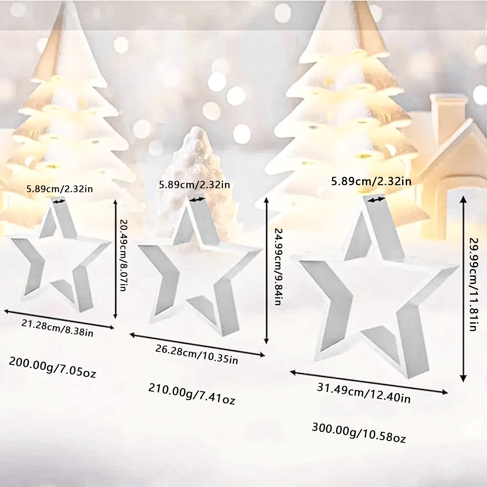 Wooden Star Christmas Tabletop Decor, 2025 Christmas Ornament for ...