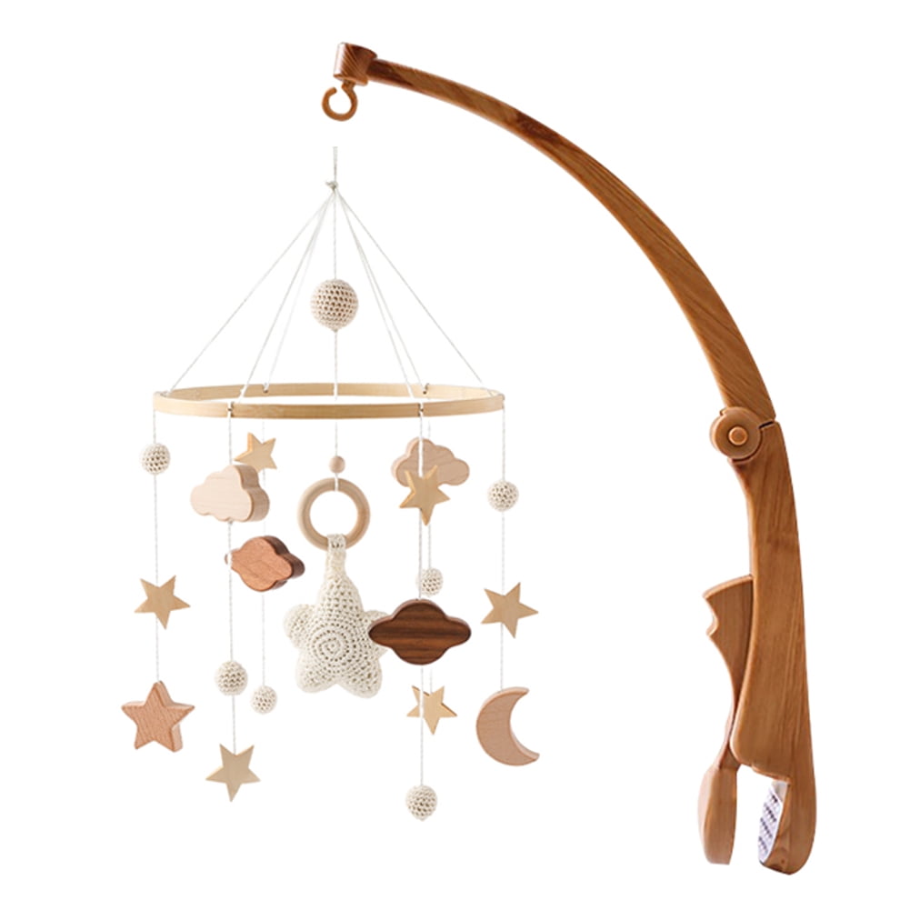 Wooden Star Crib Rattle & Baby Bed Bell, Hanging Wind Chime Music ...