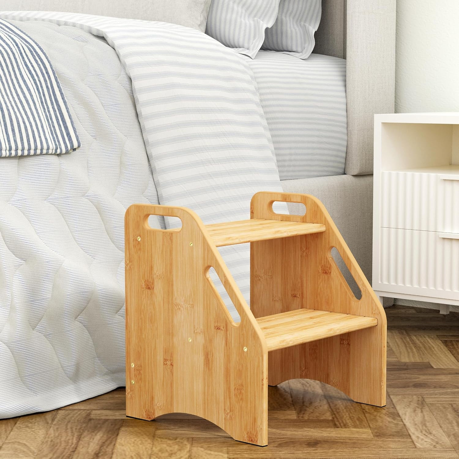 Wooden Step Stool, 15.75'' H Potty Training Toddler 300 lbs Capacity ...