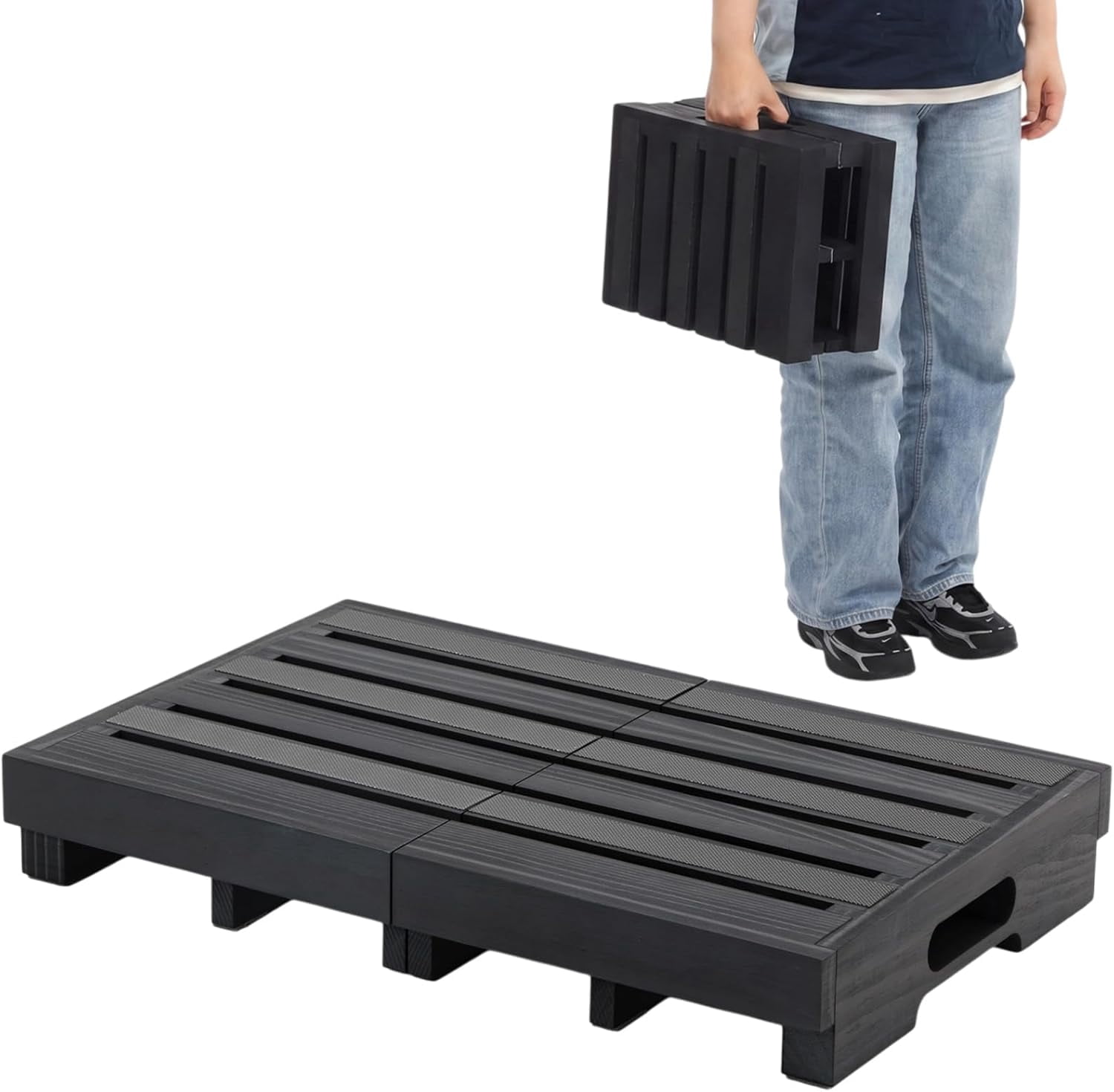 Wooden Step Stool 3 Inch One-Step Non-Slip Outdoor Platform Heavy Duty ...