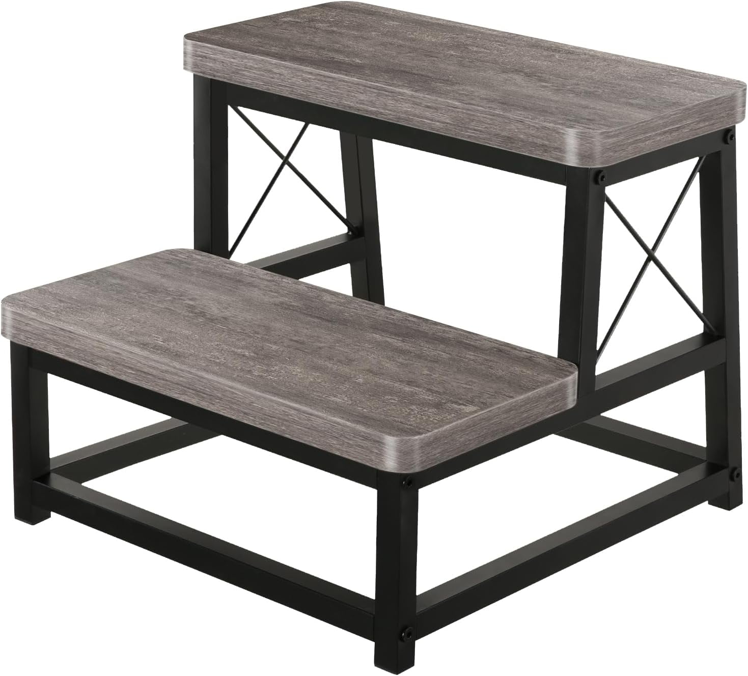 Wooden Step Stool for Adults, 2 Tier Heavy Duty Step Stool for High Bed ...