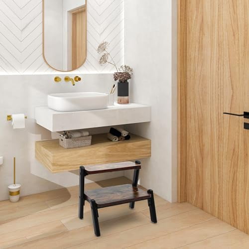 Wooden Step Stool for Adults Kids,Bedside Step Stools for High Beds ...