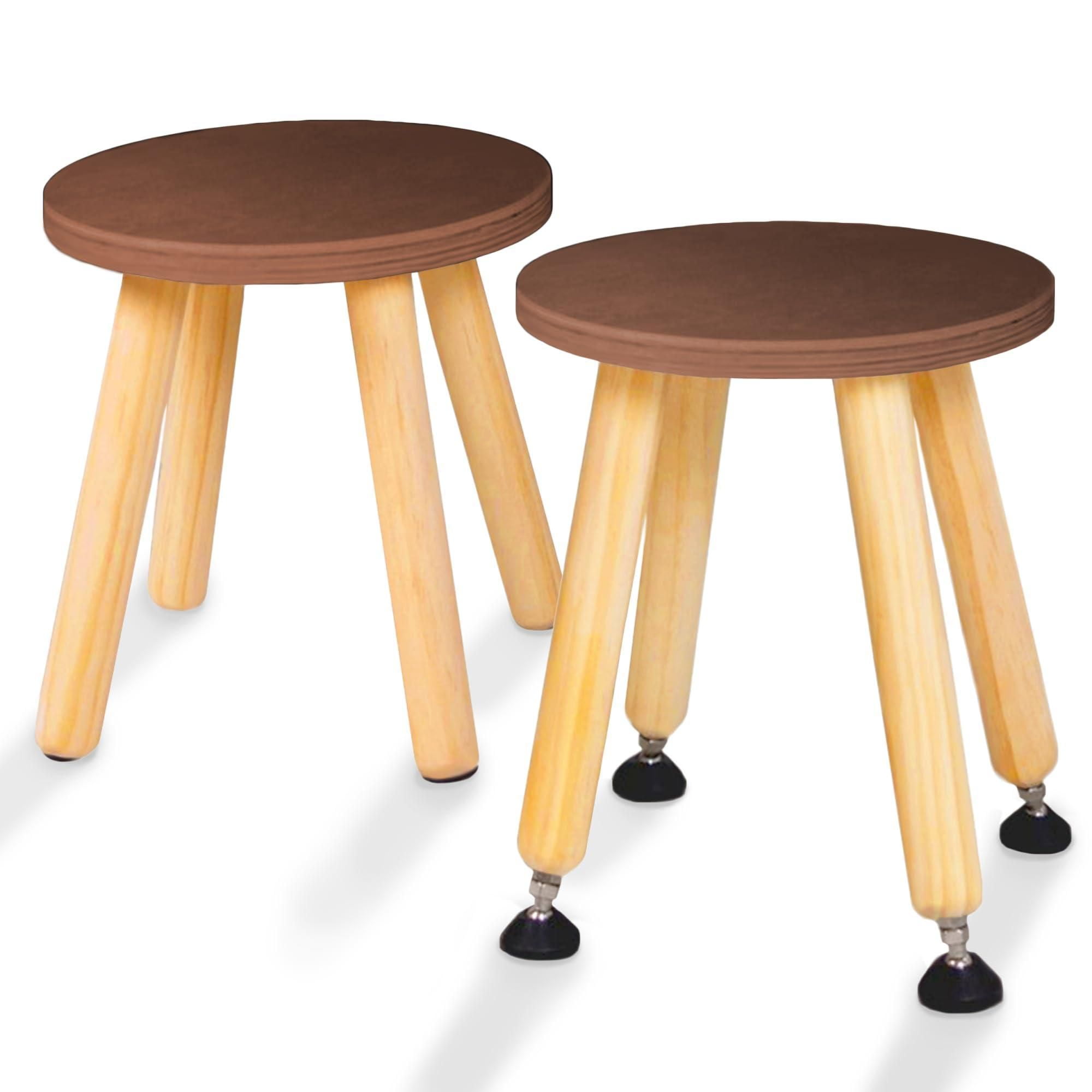 Wooden Step Stool for Kids and Toddlers Set of 2 Walnut Extendable Legs ...