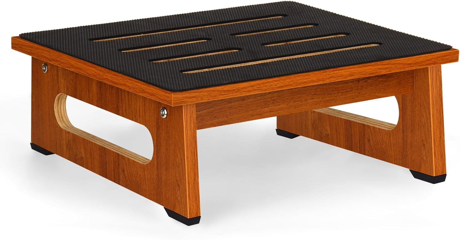 Wooden Step Stool with Non-Slip Rubber Feet Step, Heavy Duty Platform ...