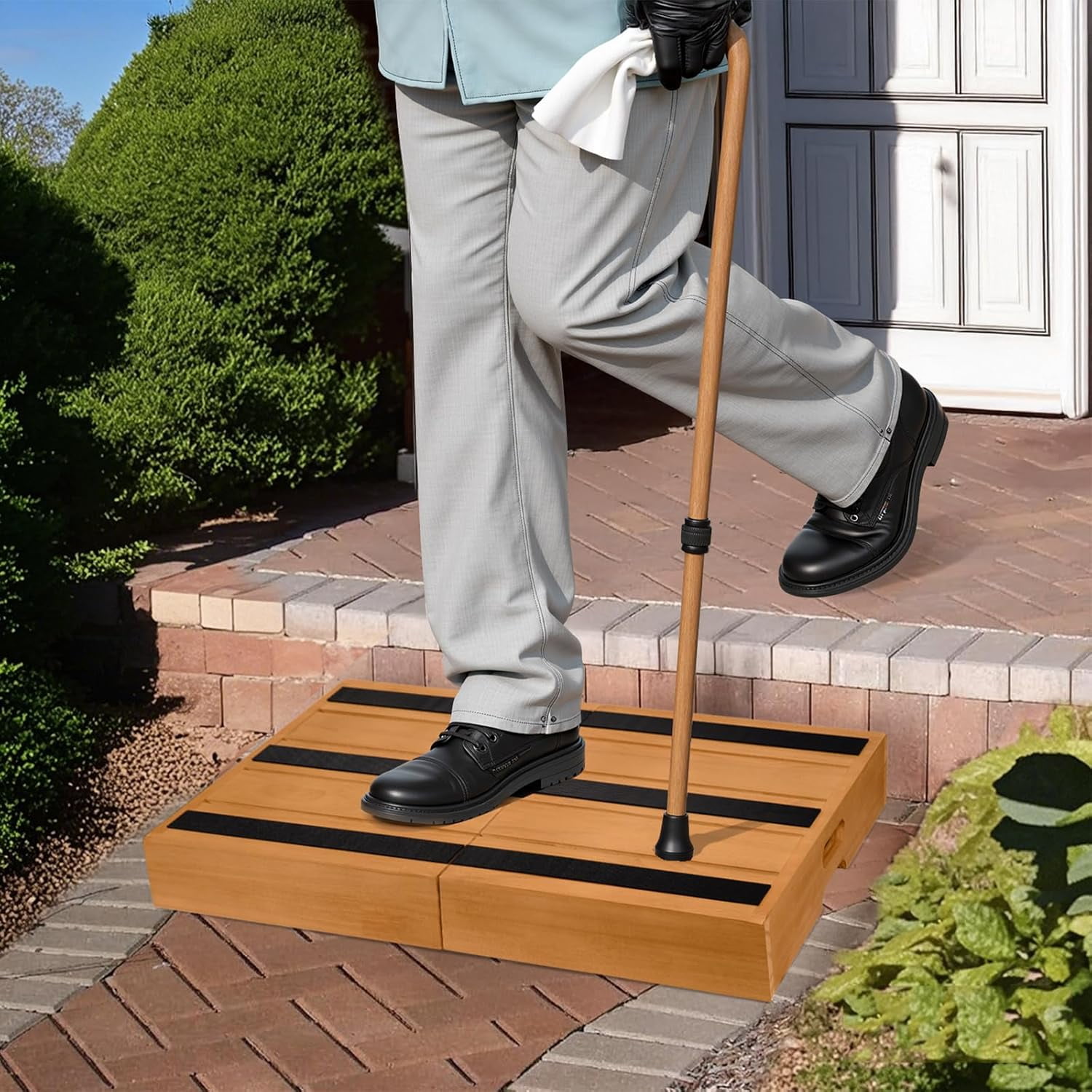 Wooden Step Stool One Step Stool for Adults Non-Slip Platform Mobility ...