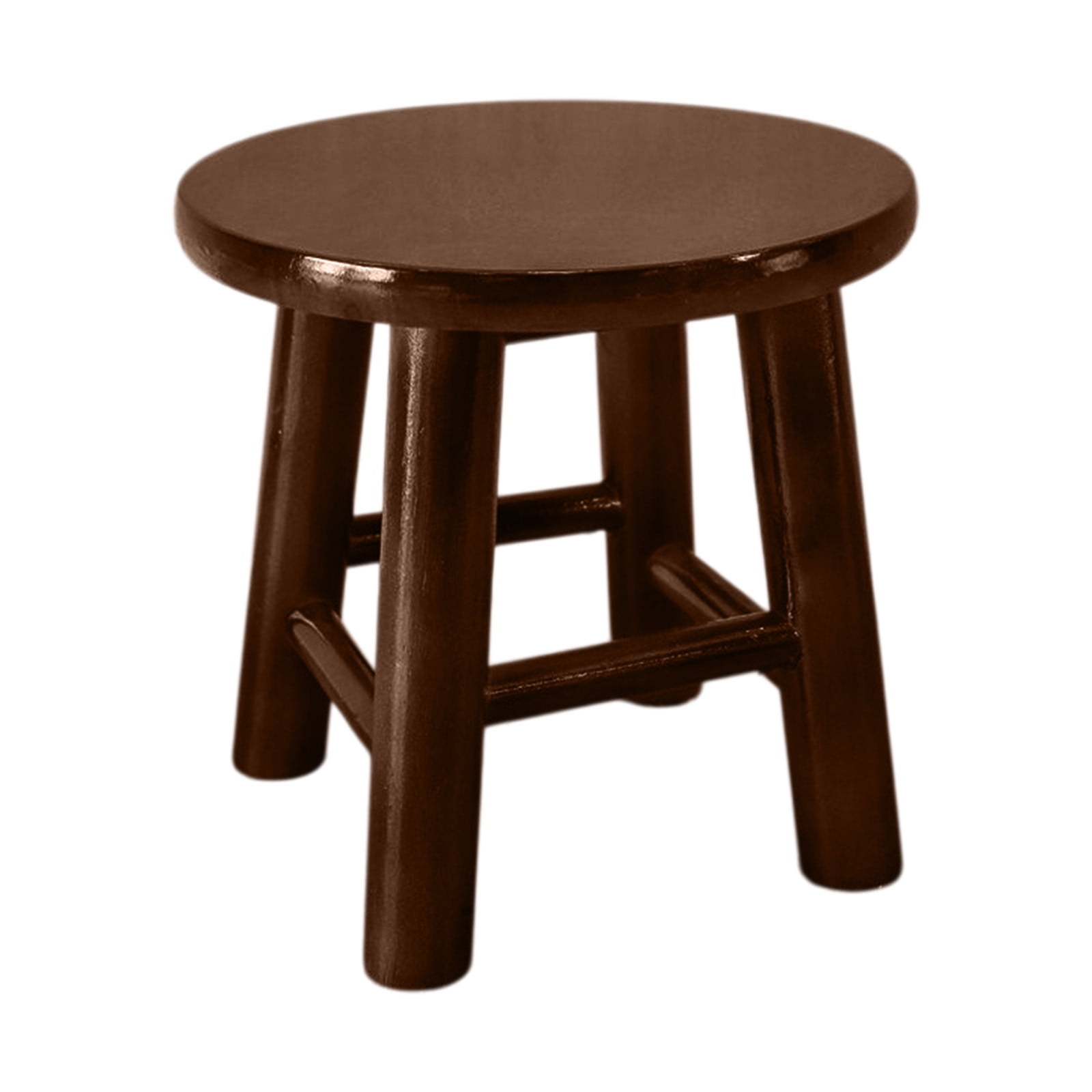 Wooden Step Stools for Kids, 10inch Dwarf Stool Round Solid Wood Small ...