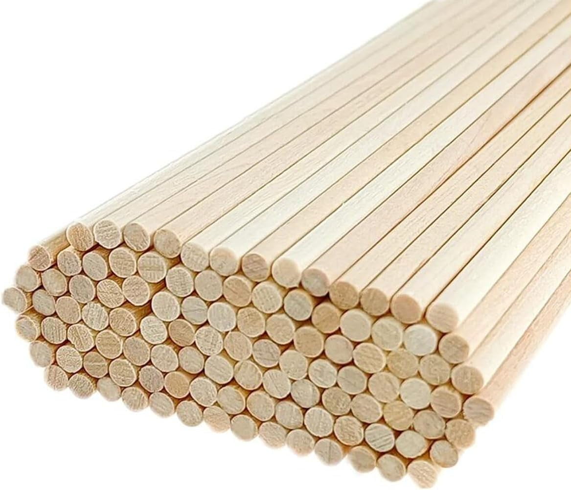 Wooden Stick 100 PCS Dowel Rods Wood Sticks Wooden Dowel Rods Precut ...
