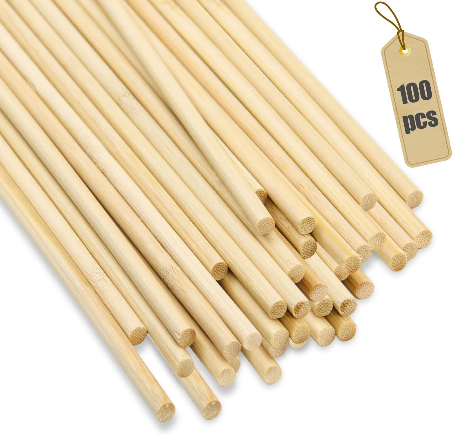 Wooden Stick 100pcs Wooden Dowels Sticks for Crafting 300 x 4 mm Wooden ...