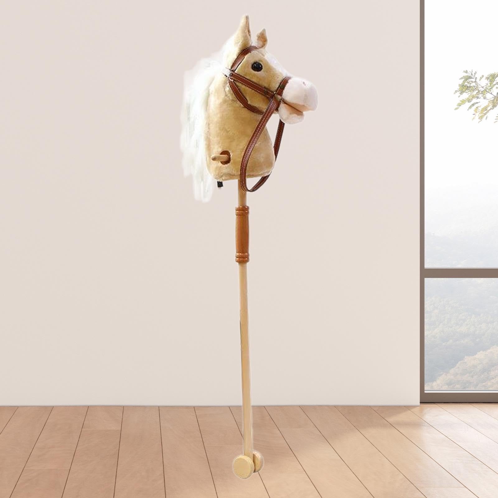 Wooden Stick Horse,Pretend Play Riding Toy,Realistic Sound Effects ...