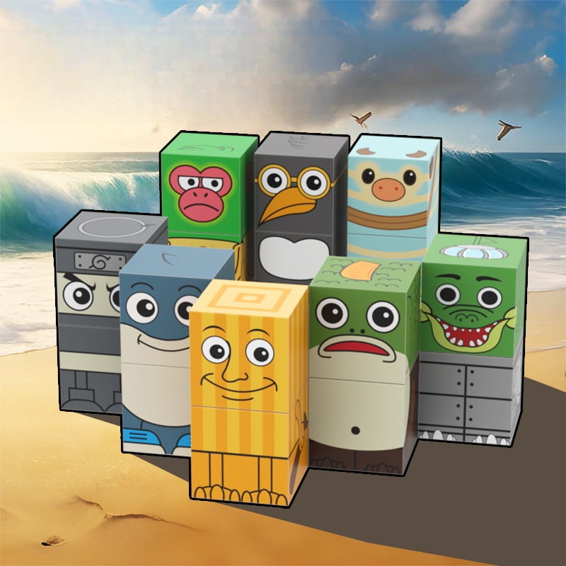 Wooden Stick Man Magnetic Blocks Mountain and Sea Classic Puzzle ...