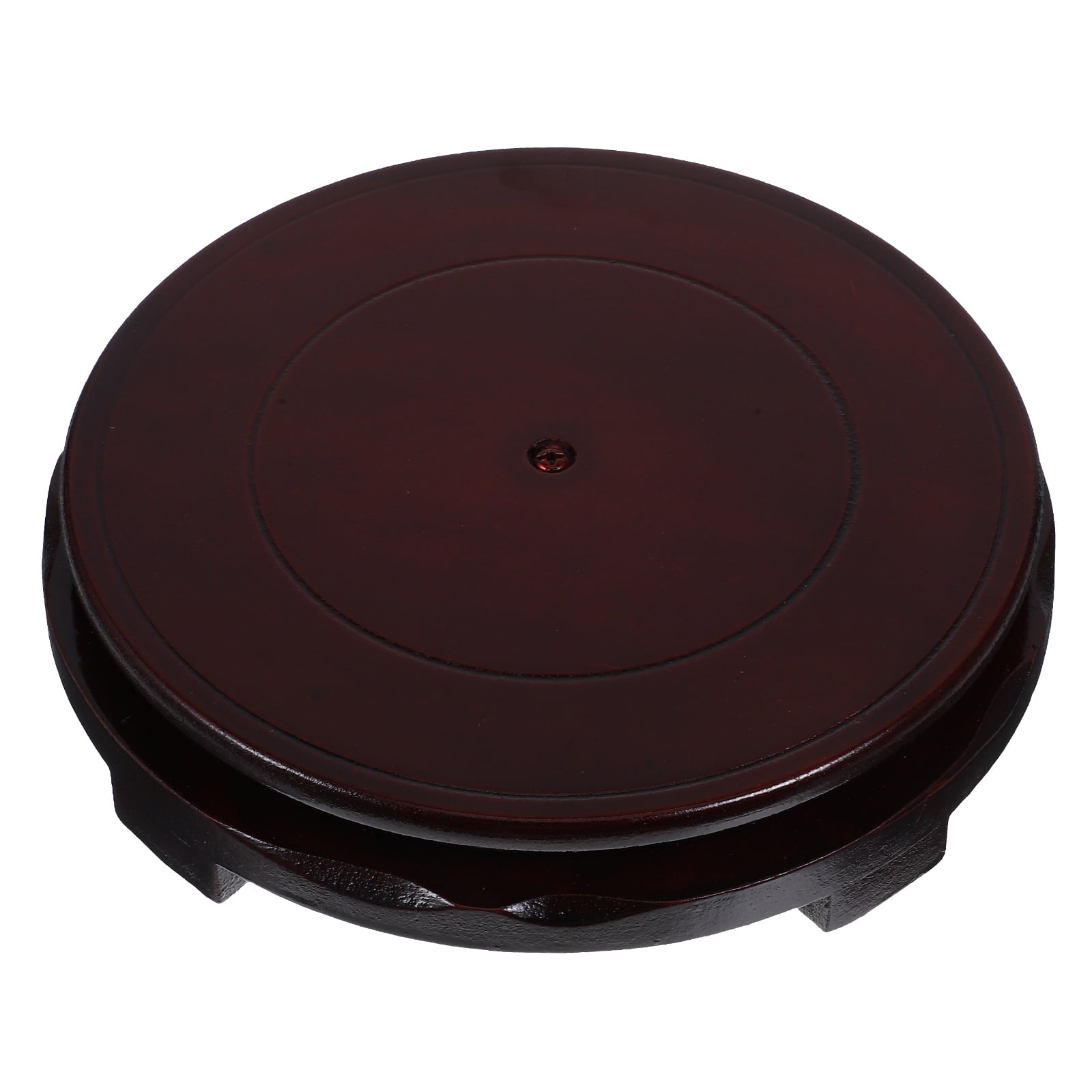 Wooden Rotating Plant Stand for Daily Use with Stable Brown Base 18cm ...