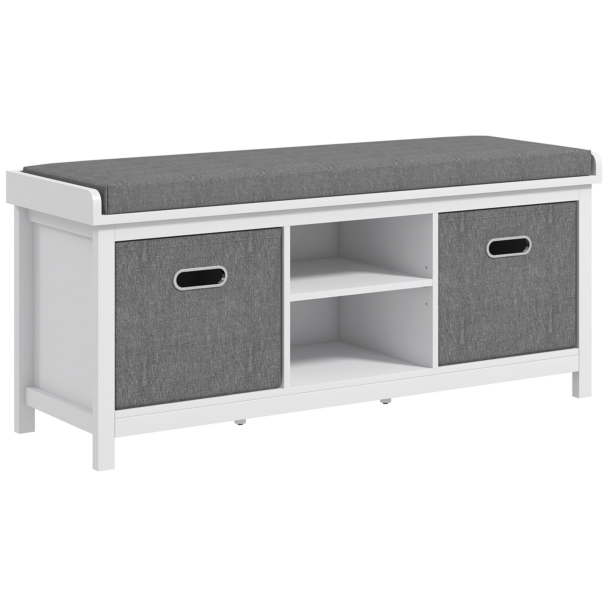 Wooden Storage Benches HOMCOM Shoe Bench with Cushion, Storage Bench ...