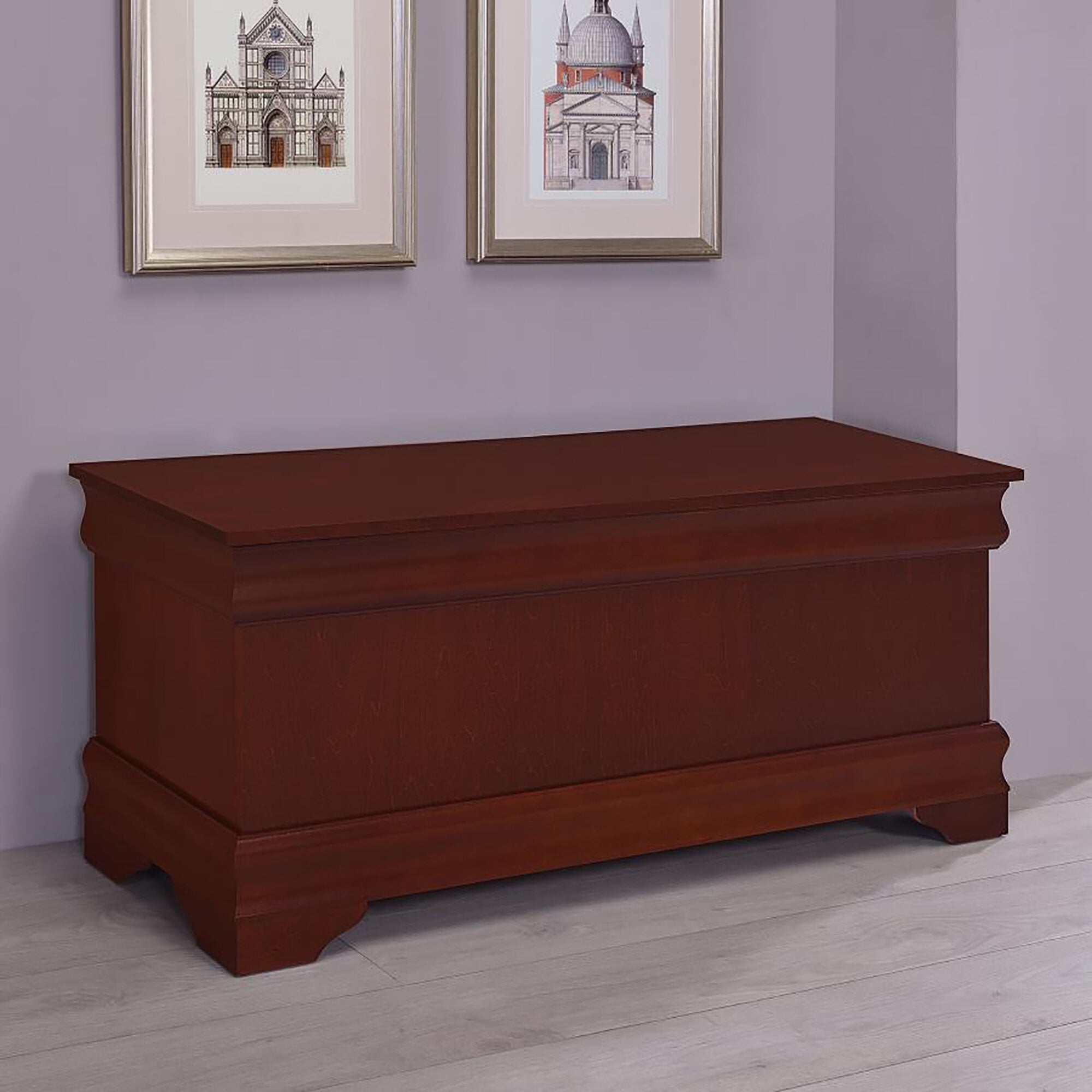 Wooden Storage Benches, Warm Brown Cedar Chest, Brown Indoor Storage ...