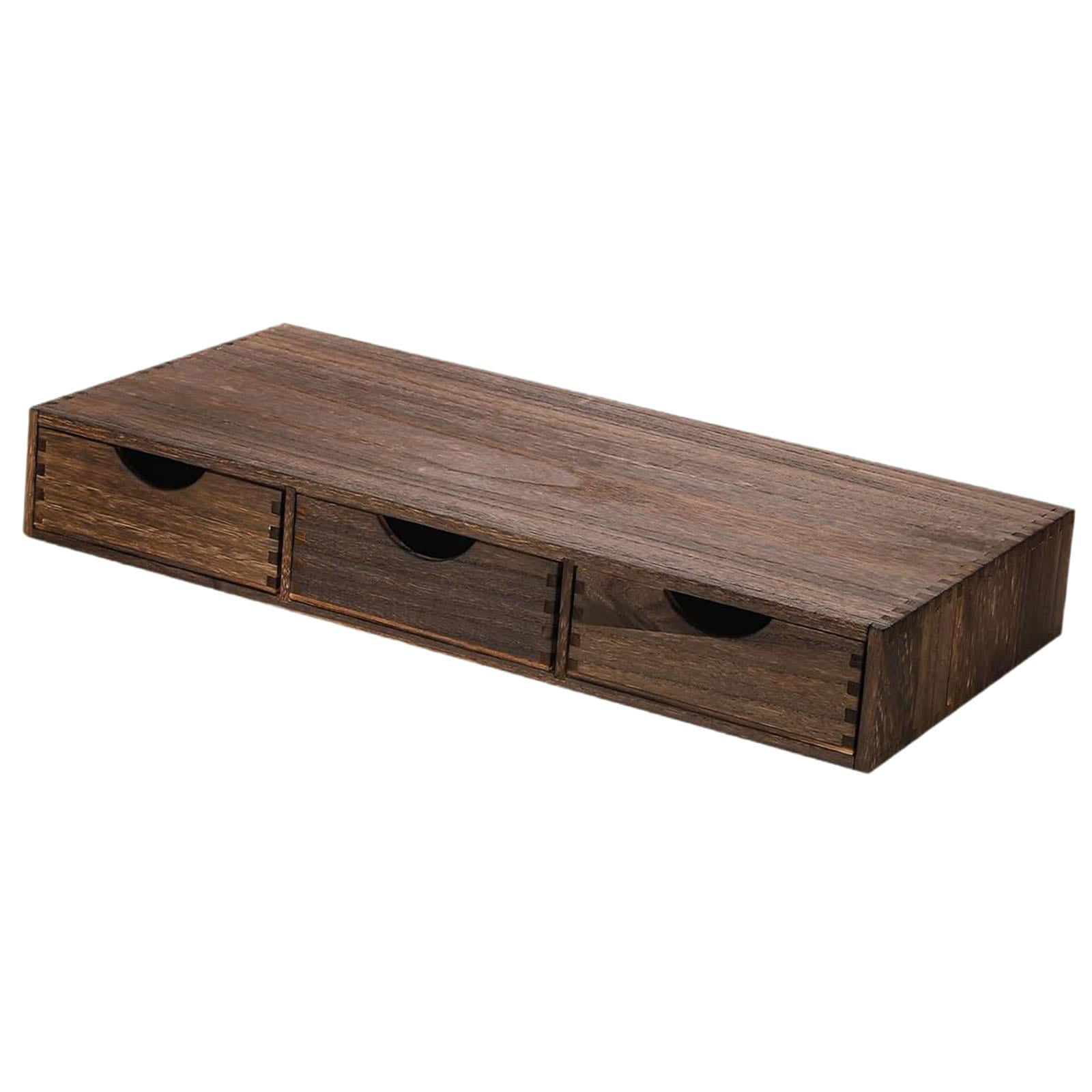 Wooden Storage Box Countertop Drawer Organizer with Sturdy Wood ...