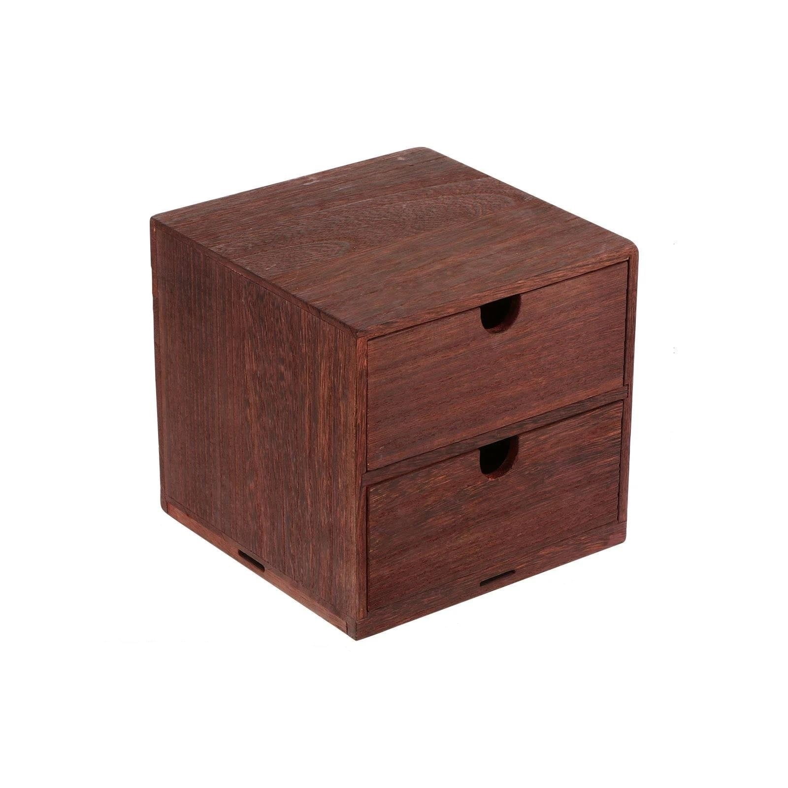 Wooden Storage Box Drawer Organizer Desktop Wood Desk Crates Drawers ...