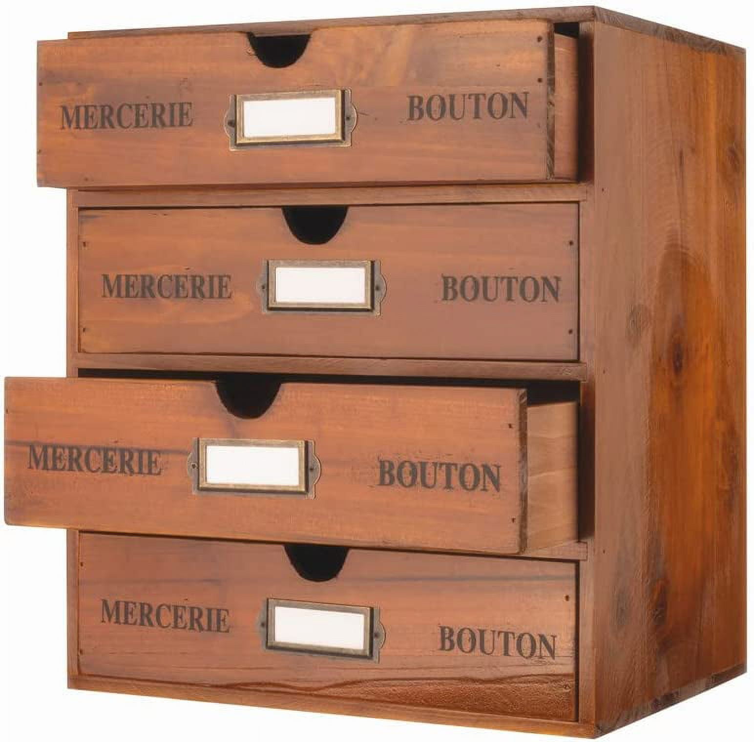 Wooden Storage Box with Drawers Vintage Office Supplies and Accessories ...
