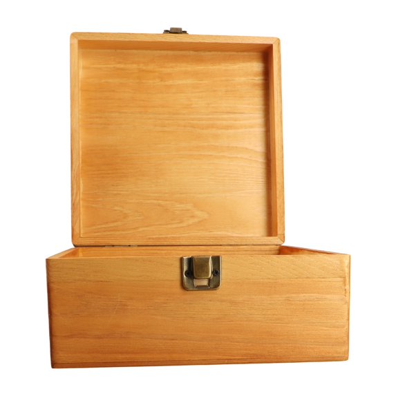 Wooden Storage Box Pine Rectangular Flip Solid Wood Box Handmade Craft ...
