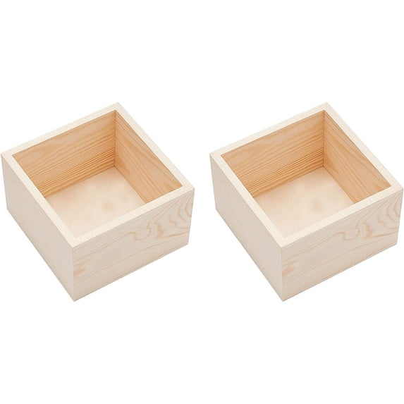 Wooden Storage Box without Cover BurlyWood 12x12x8cm - Walmart.com