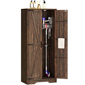 Shop White and Gray Broom Storage Cabinets for Home Organization