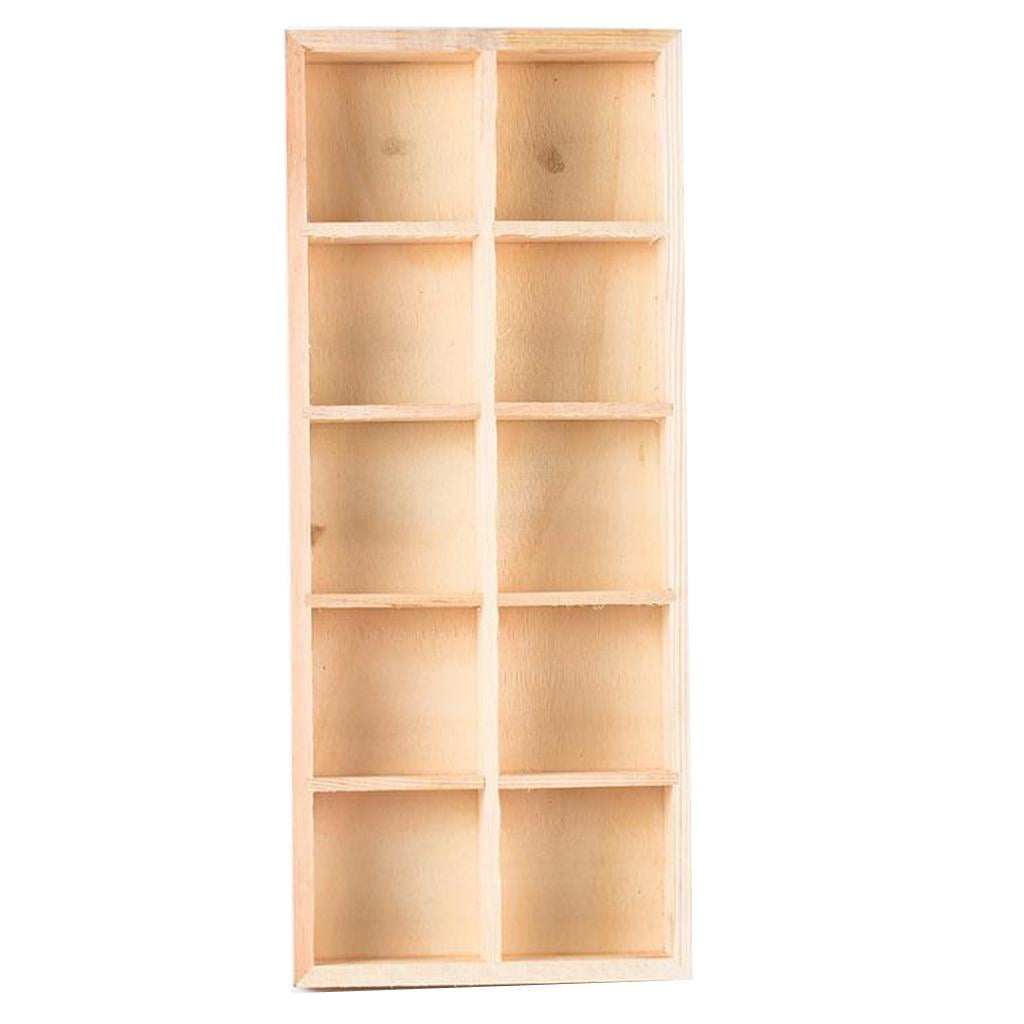Wooden Storage Divider Box Desk Organizer Tray Unpainted for Crafts ...