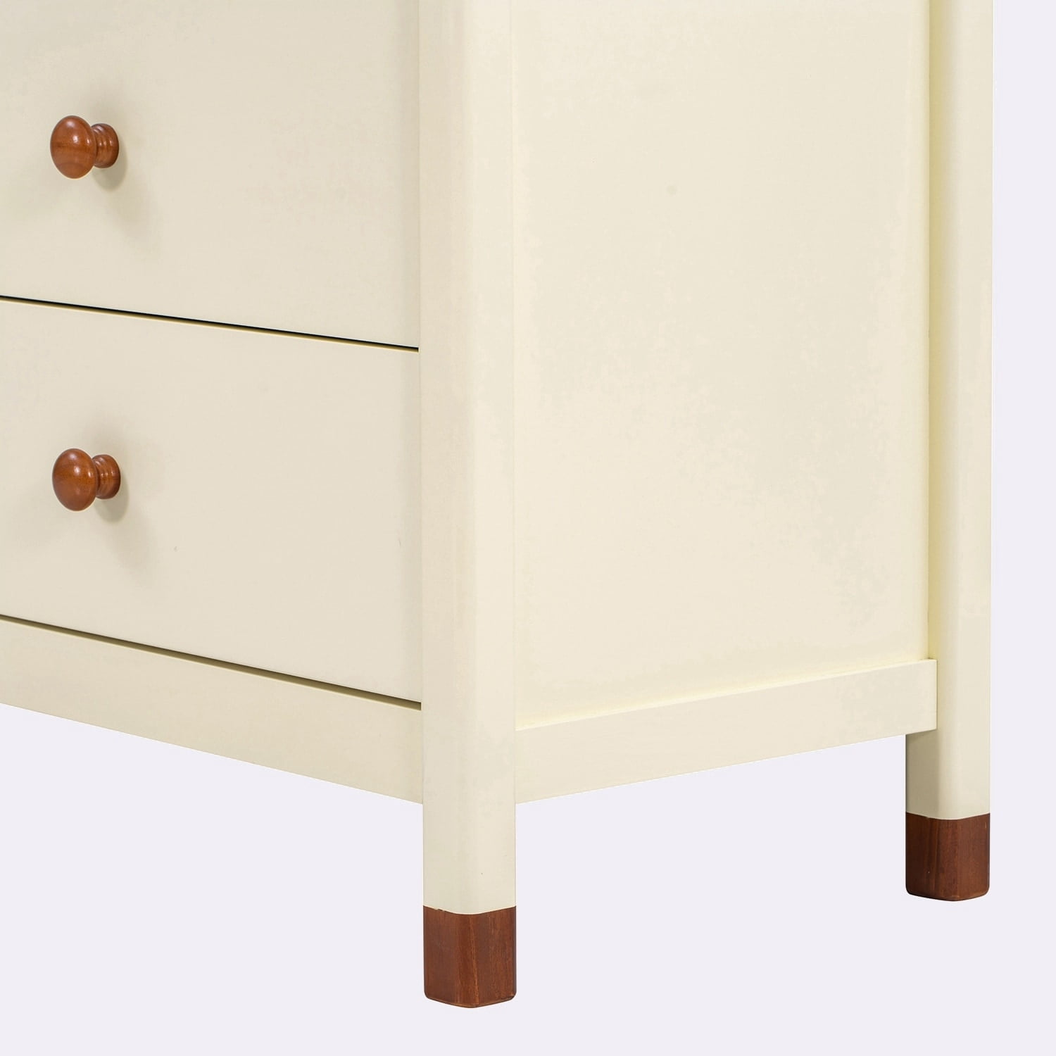 Wooden Storage Dresser with 6 Drawers Cream/Walnut - Walmart.com