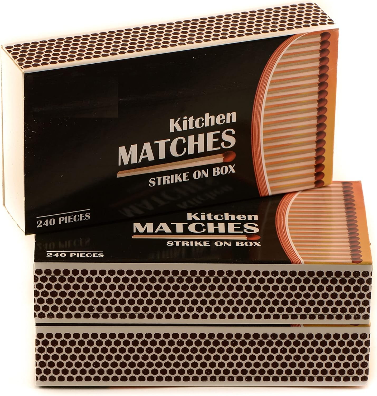 Wooden Strike on Box Matches - 240 Count Per Box - Kitchen Matches ...