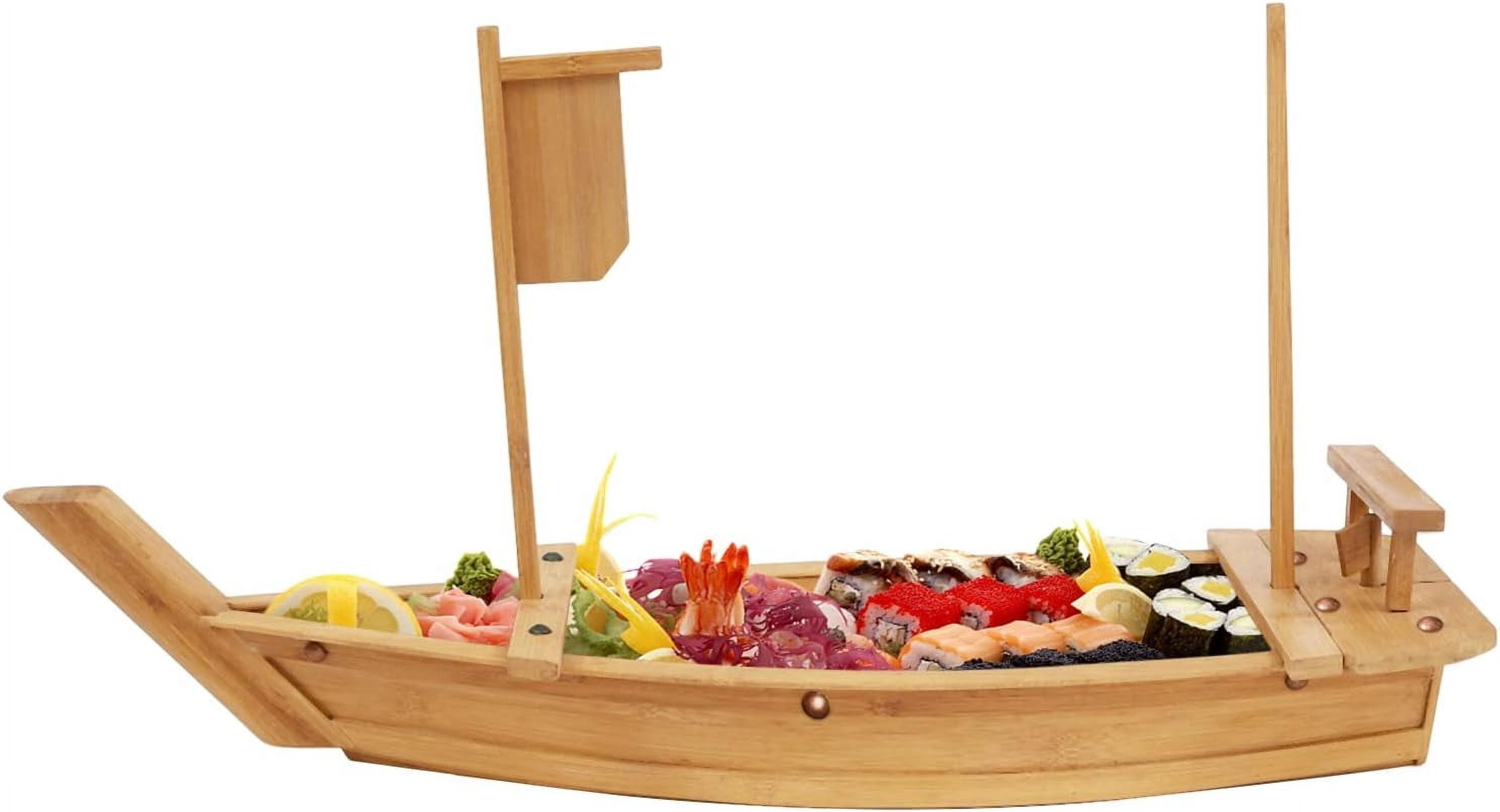 Wooden Sushi Boat Serving Tray,Large Capacity Creative Sushi Boat ...