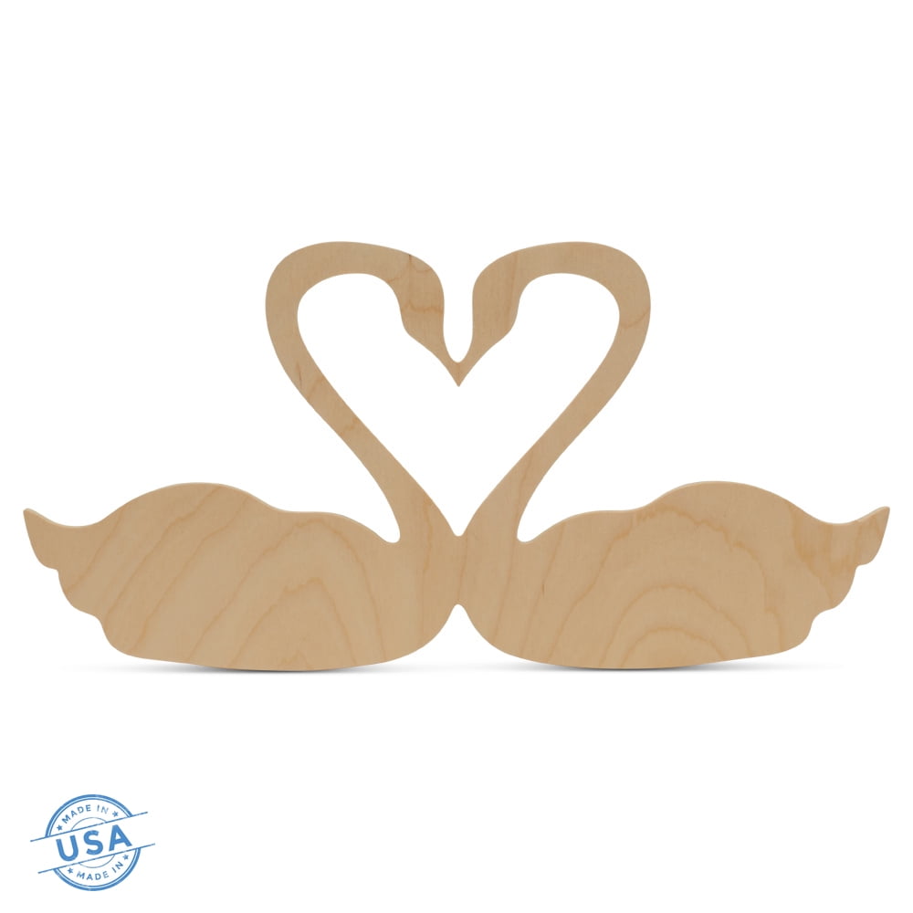 Wooden Swans Forming Heart Cutotut 18 inches x 9 inches, Pack of 1 ...