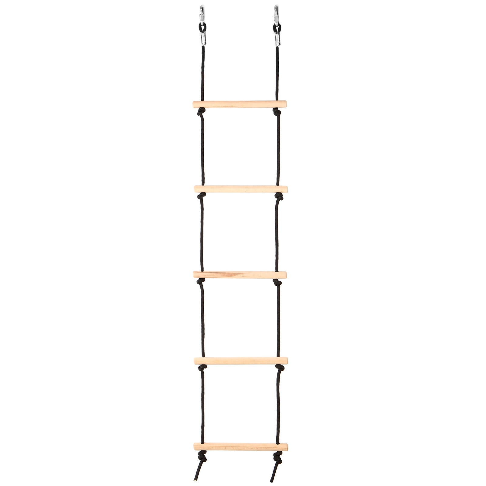 Wooden Swing Rope Ladder with 2 Hooks for Kids Climbing Obstacle Game ...