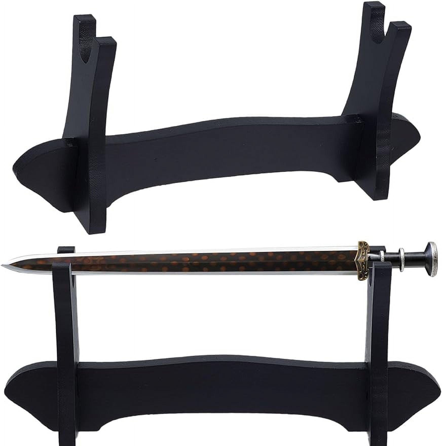 Mini Sword Stand Samurai Sword Holder Wood 1-Tier Sword Stands Display Sword Rack Medieval Sword ...