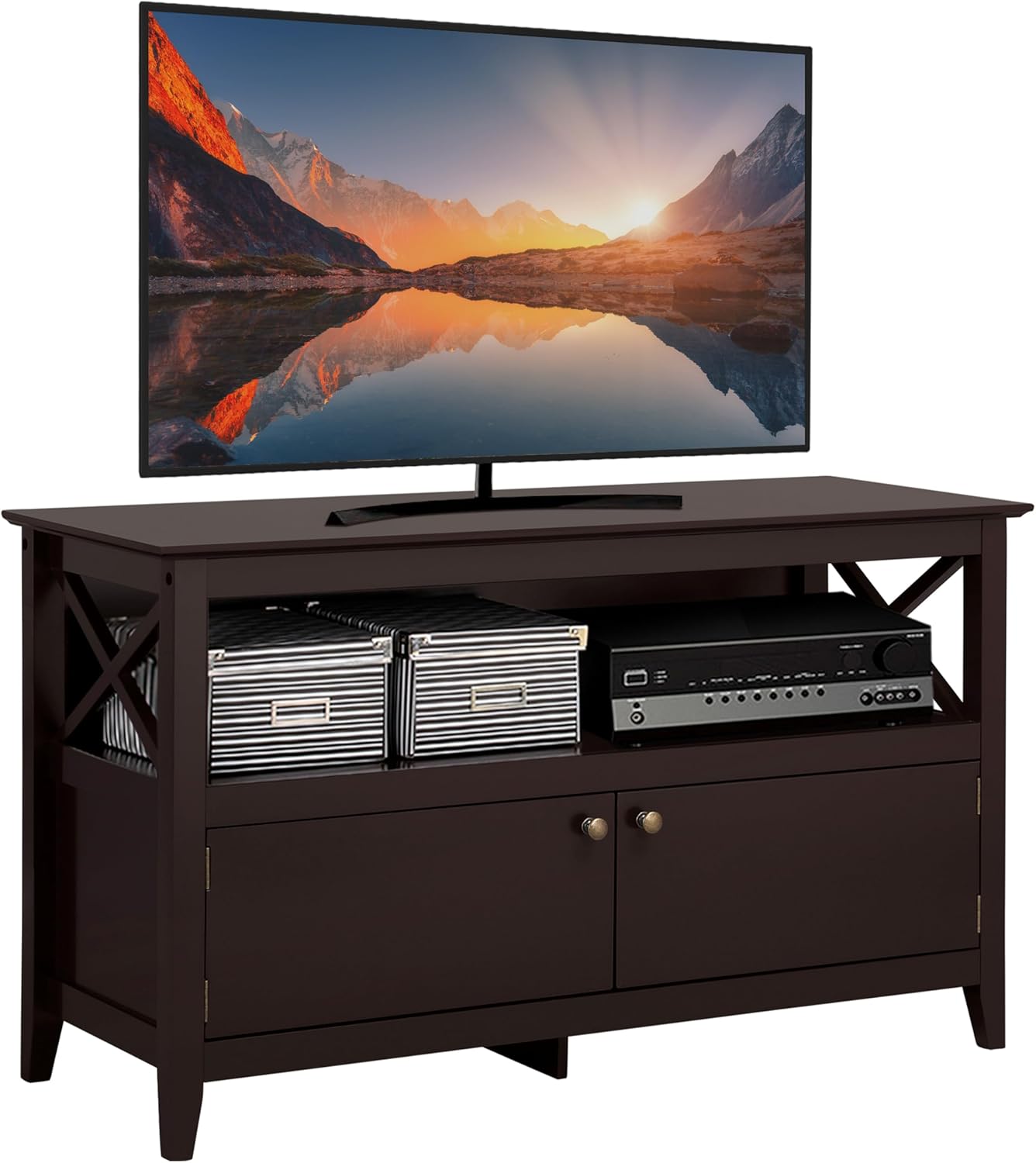 Wooden TV Stand for TVs Up to 48 inch, Media Entertainment Center Table ...