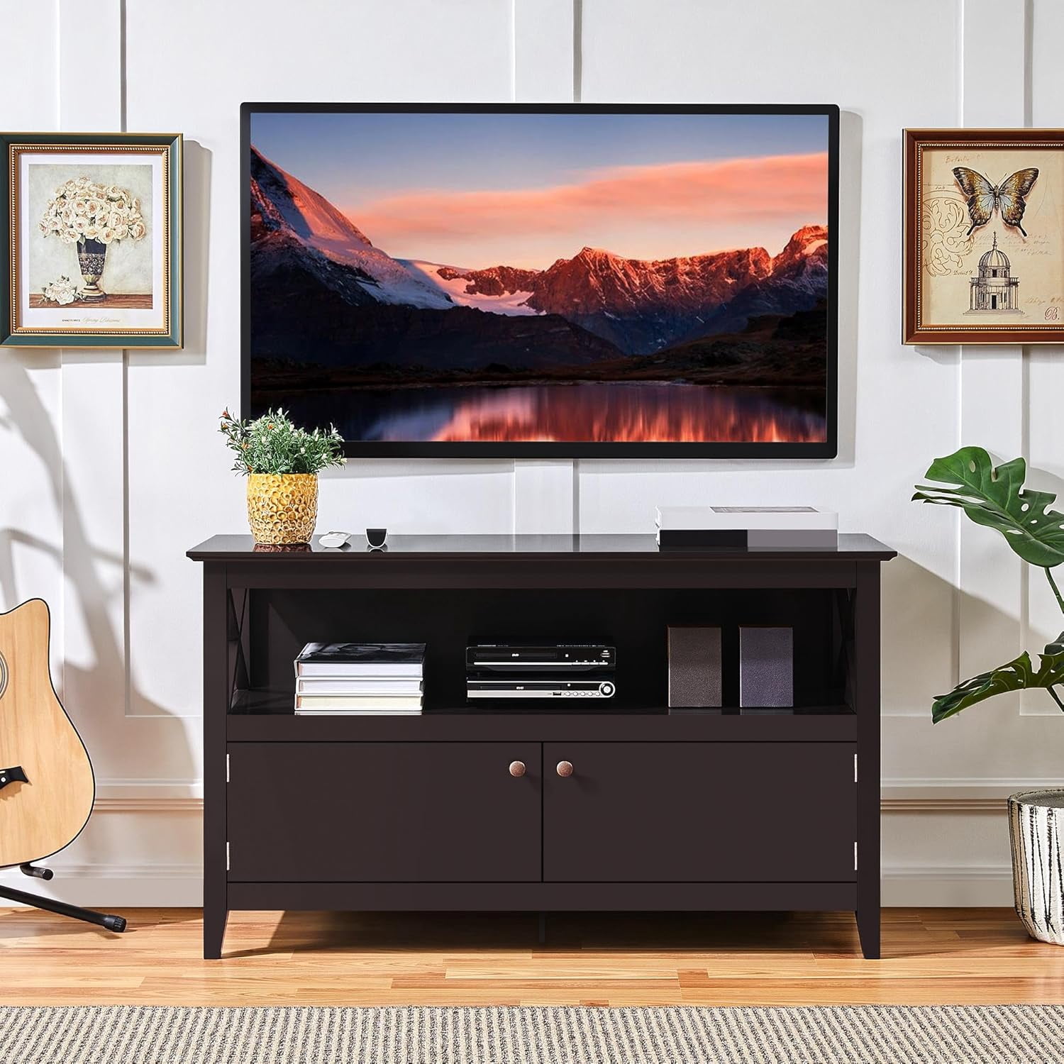 Wooden TV Stand for TVs to 48 inch, Media Entertainment Center Table ...