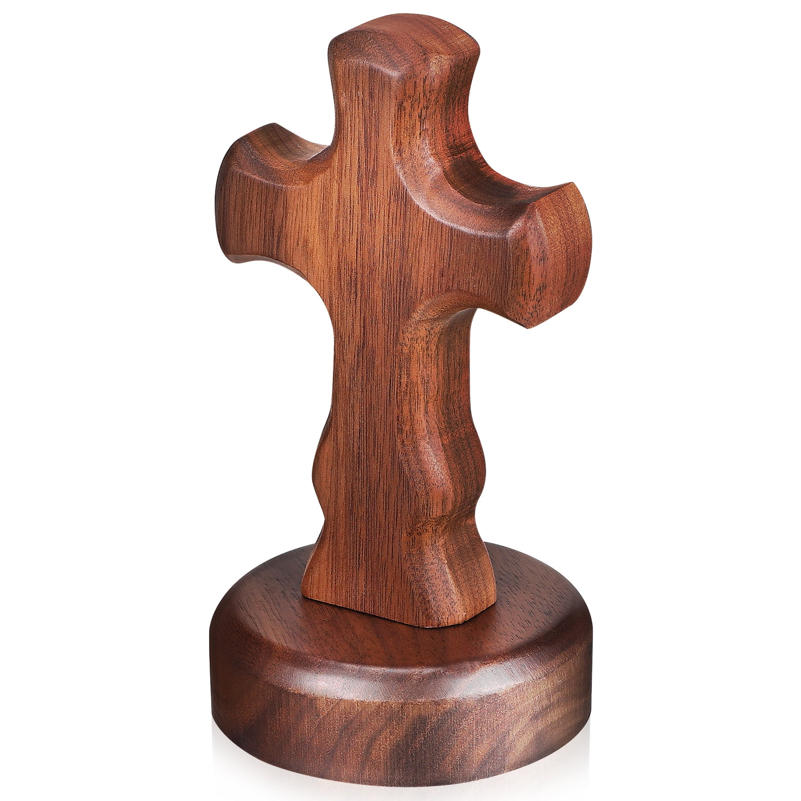 Wooden Table Cross Wood Standing Cross with Base Stand for Church Home ...