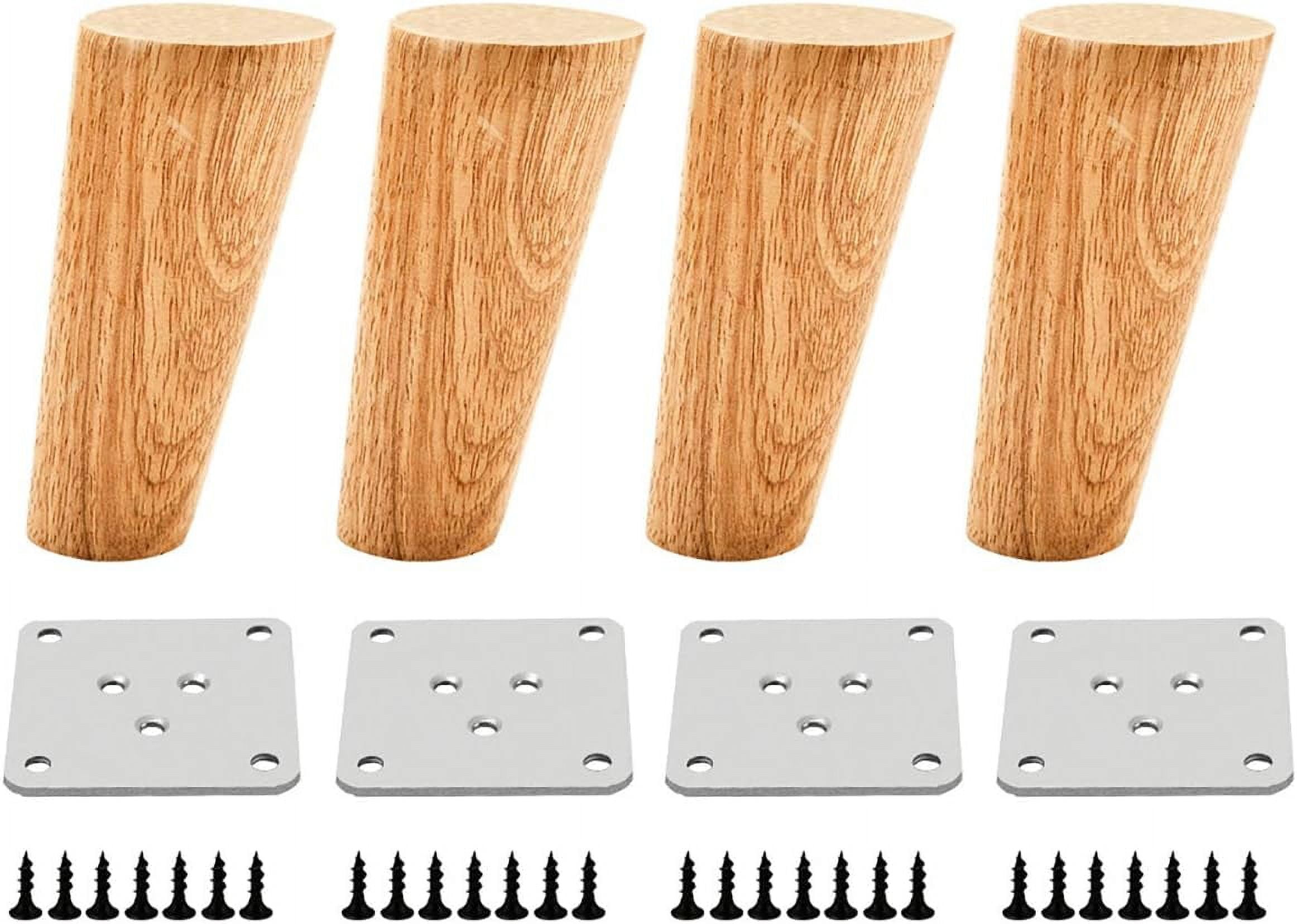 Wooden Table Legs and Furniture Feet with Mounting Plates & Screws for ...