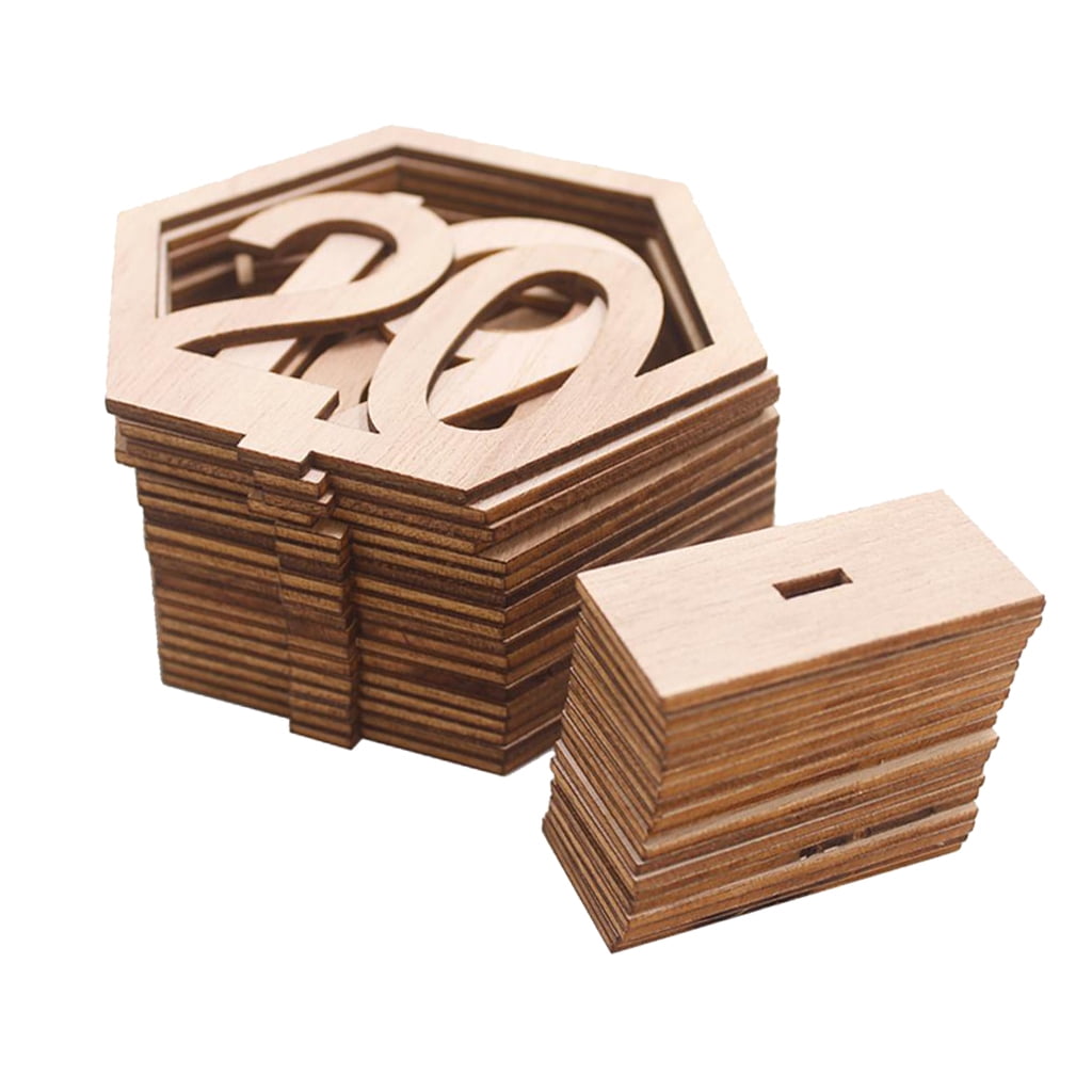 Wooden Table Numbers 1-20 Set Decoration DIY Ornaments Decor for ...