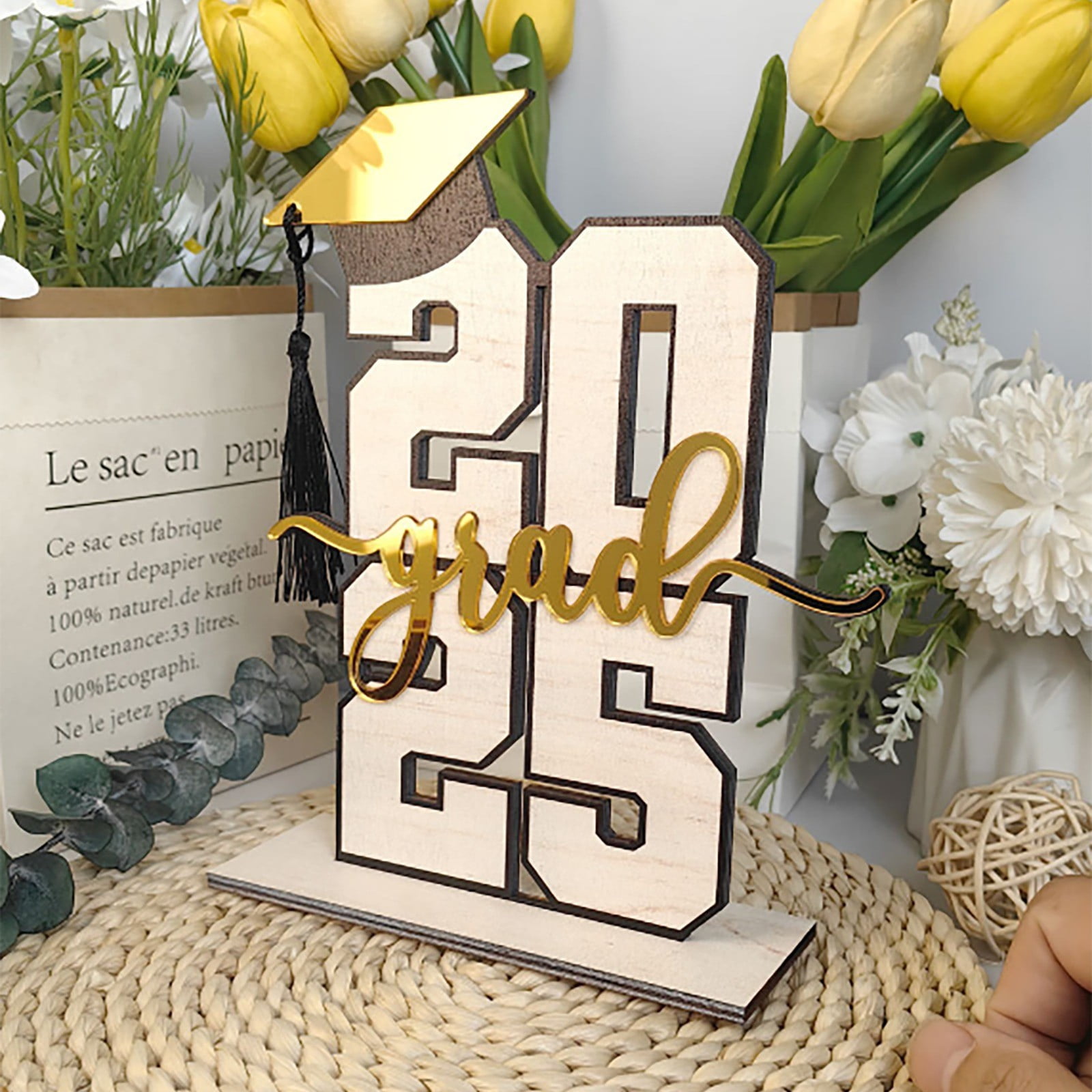 Wooden Table Sign Class of 2025 Graduation Decorations Sign Class of ...