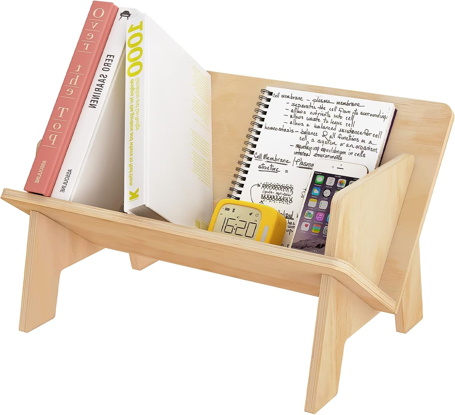 Wooden Tabletop Bookshelf Titled Desktop Bookshelf Cookbook Shelf,Small ...