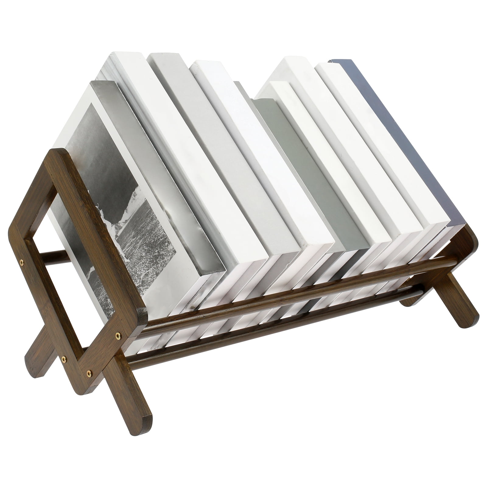 Wooden Tabletop Bookshelf Titled Desktop Bookshelf Space Saving Wood ...