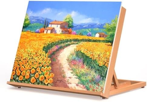 Wooden Tabletop Easel, Portable Wood Artist Drawing & Sketching Board ...