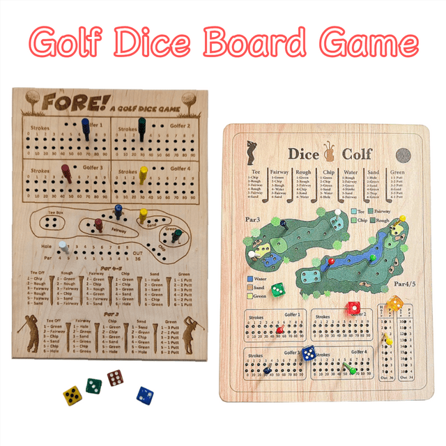 Wooden Tabletop Golf Dice Game, A Challenging and Fun Activity for ...