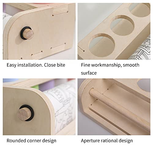 Wooden Tabletop Paper Roll Dispenser, Drawing Art Craft Drawing Paper ...